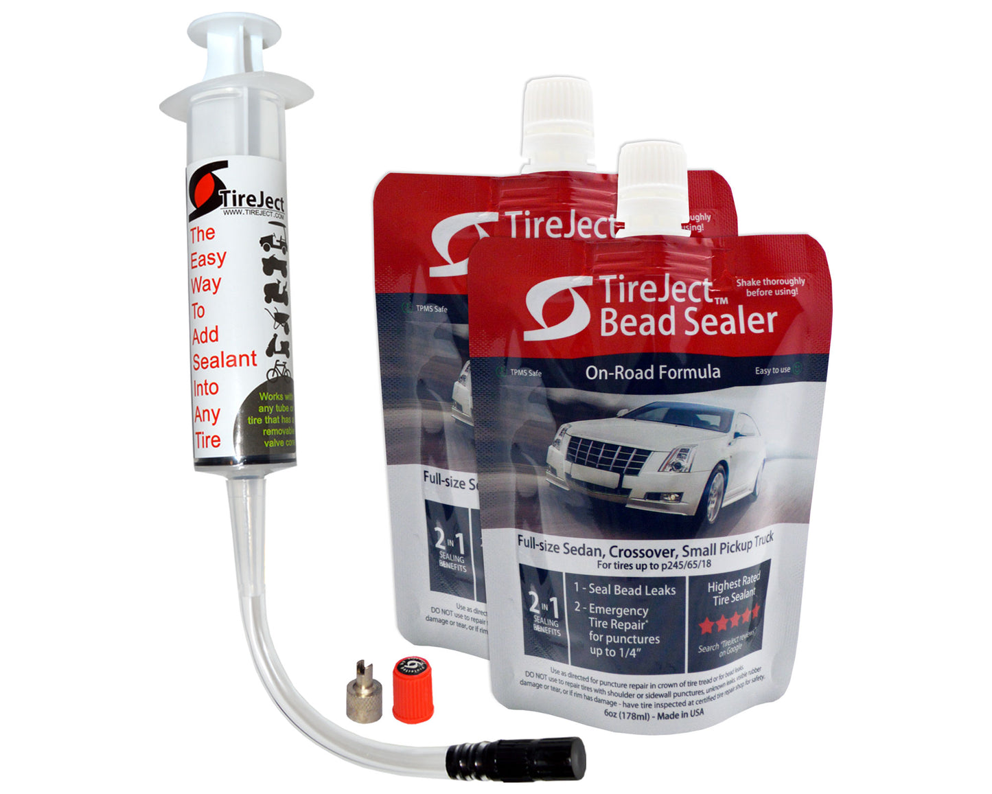 Sedan/Crossover/Truck 2-in-1 Tire Sealant & Bead Sealer Kit – TireJect